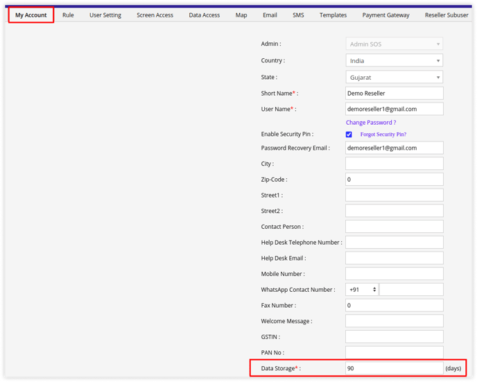 What are the limitations and available options regarding Data Storage?